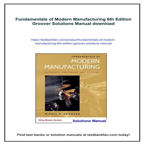 Fundamentals of Modern Manufacturing 6th Edition Groover Solutions ...