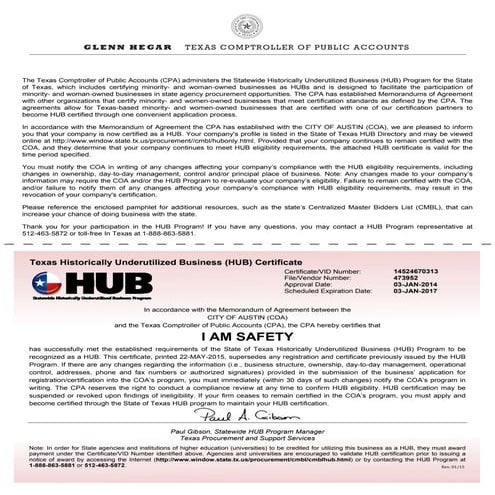 HUB Certificate for I AM | PDF