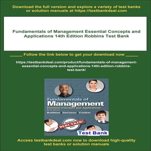 Fundamentals of Management Essential Concepts and Applications 14th ...