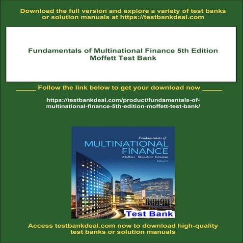 Fundamentals of Multinational Finance 5th Edition Moffett Test Bank | PDF