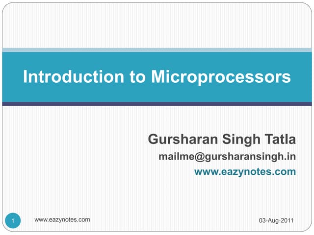 Introduction To Microprocessor Ppt
