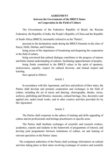 BRICS Culture and port 2020 | PDF