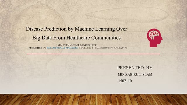 Disease prediction using machine learning | PPTX