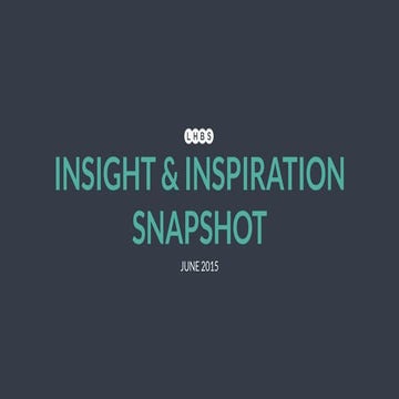 Insight & Inspiration Snapshot | PDF | Television | Entertainment