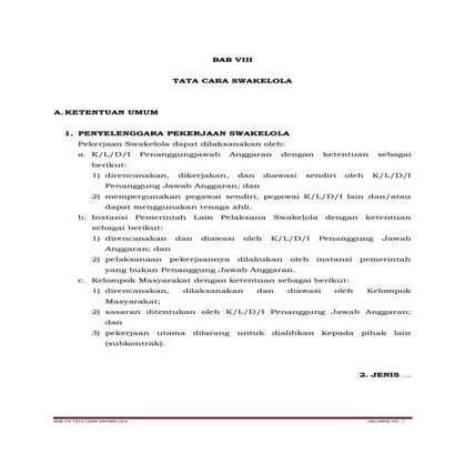 Pengadaan Barang dan Jasa dengan SwaKelola | PDF