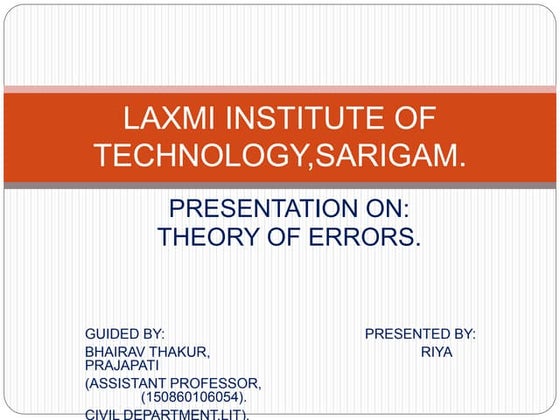 Theory Of Errors Ppt