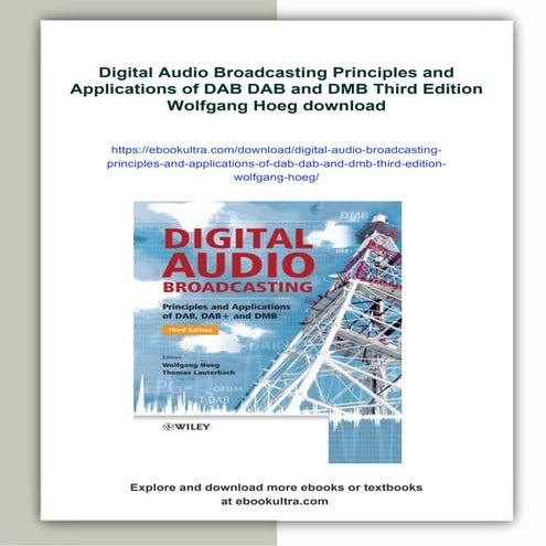 Digital Audio Broadcasting Principles and Applications of DAB DAB and DMB Third Edition Wolfgang ...