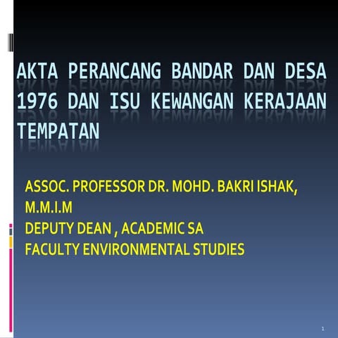 Aktapbd76&Isu Kewangan Kerajaan Tempatan | PPT