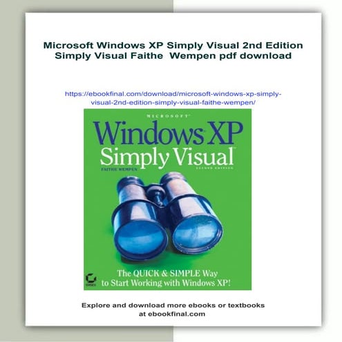 Microsoft Windows XP Simply Visual 2nd Edition Simply Visual Faithe Wempen | PDF