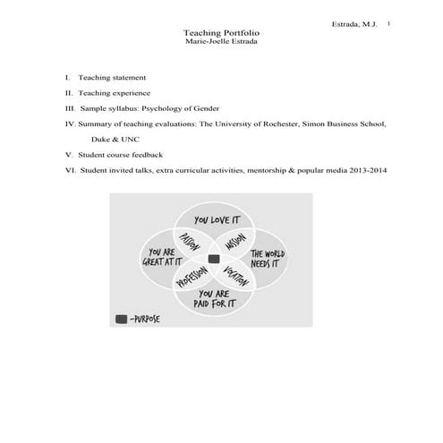 Estrada_Teaching Portfolio_2015 | PDF