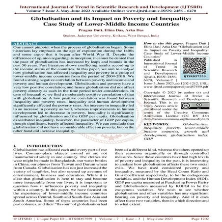 Globalisation and its Impact on Poverty and Inequality Case Study of ...