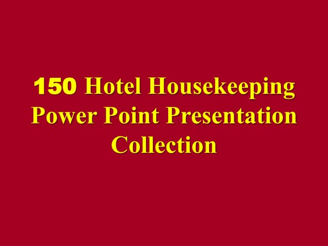 Housekeeping ppt | PPTX