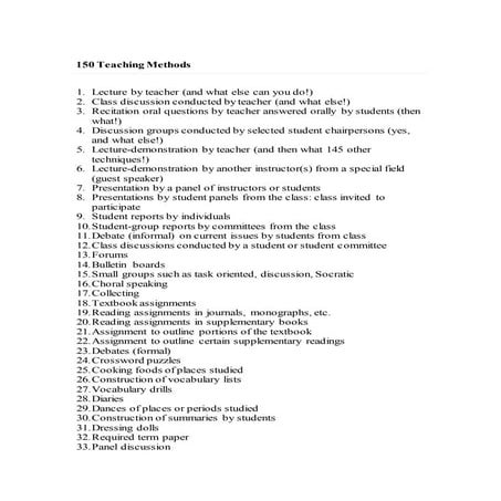 150 teaching methods | DOCX