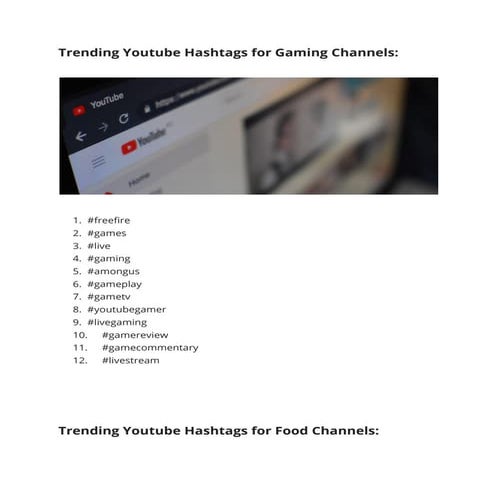 150+ trending youtube hashtags to boost views | PDF