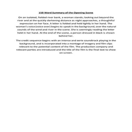 150 word summary of the opening scene | DOCX