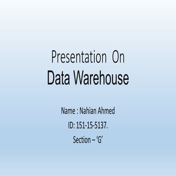 Data warehouse | PPT