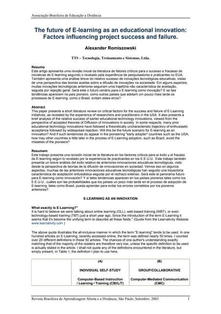 Teacher’s Accomplishment Level of The Components of an E-Learning ...
