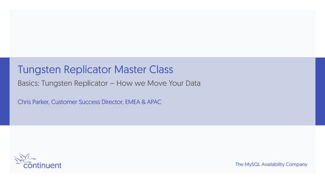 Training Slides 151 Tungsten Replicator Moving Your Data Ppt