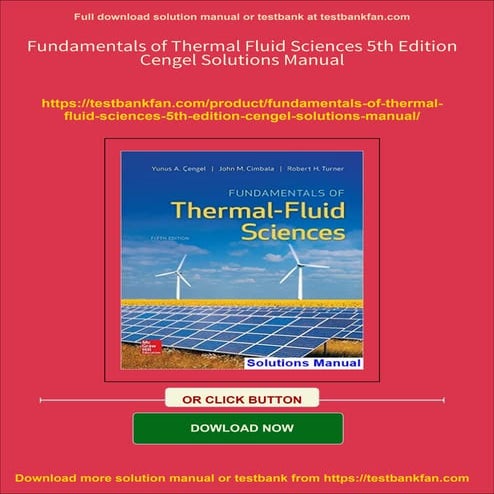 [FREE PDF sample] Fundamentals of Thermal Fluid Sciences 5th Edition Cengel Solutions Manual ...