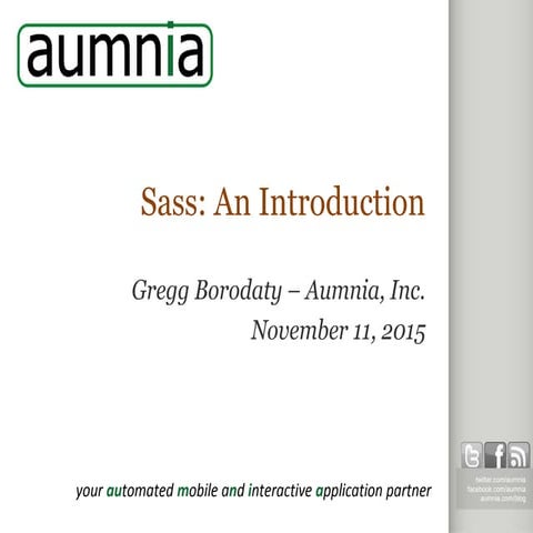 Sass An Introduction Ppt Programming Languages Computing