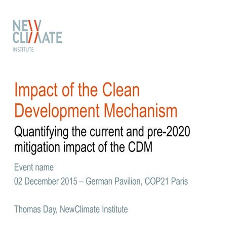 Impact of the Clean Development Mechanism | PPT