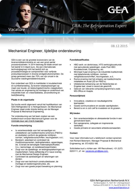 Structural Engineer HBO Werktuigbouwkunde | PDF
