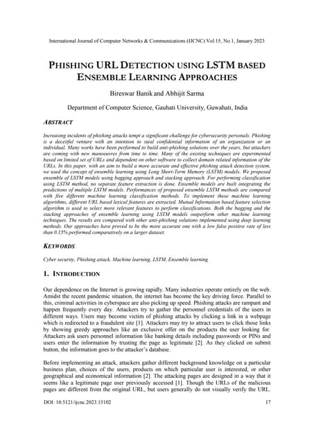 Phishing Url Detection Using Lstm Based Ensemble Learning Approaches Pdf 3265