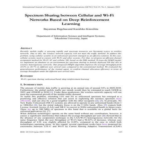 Spectrum Sharing Between Cellular And Wi Fi Networks Based On Deep Reinforcement Learning Pdf