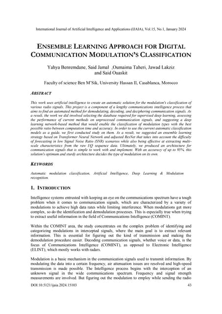 Radio Frequency Interference Detection and Automatic Modulation ...