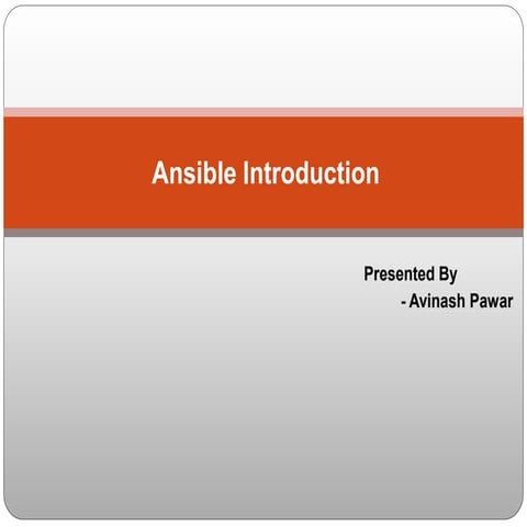 Ansible Introduction Ppt 