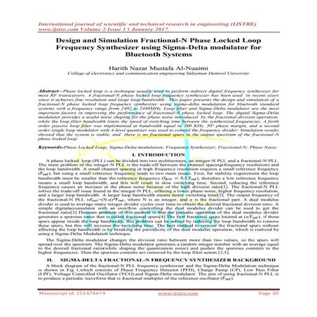Design And Simulation Fractional N Phase Locked Loop Frequency Synthesizer Using Sigma Delta