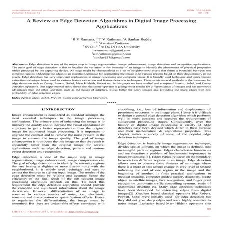 A Review On Edge Detection Algorithms In Digital Image Processing Applications Pdf 