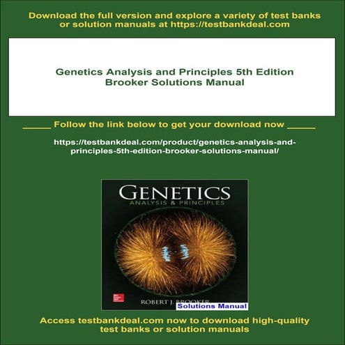 Genetics Analysis and Principles 5th Edition Brooker Solutions Manual | PDF