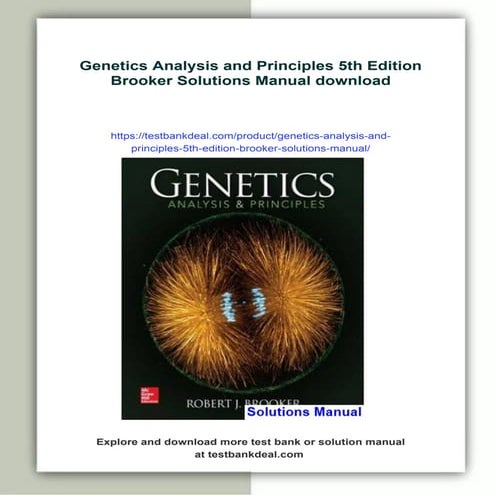 Genetics Analysis and Principles 5th Edition Brooker Solutions Manual | PDF