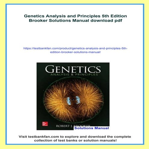 Genetics Analysis and Principles 5th Edition Brooker Solutions Manual | PDF