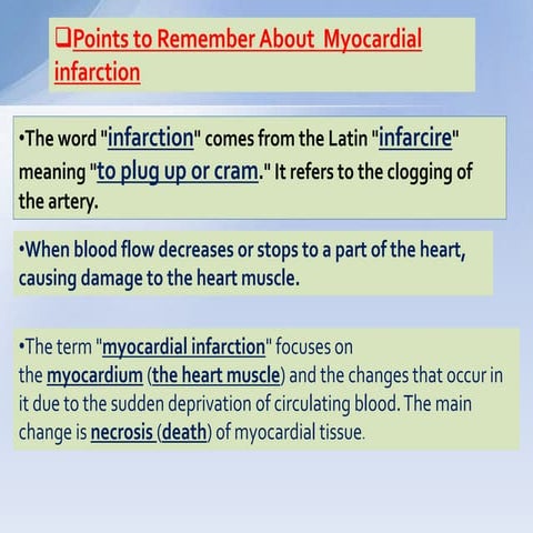 Points to Remember About Myocardial infarction | PPTX