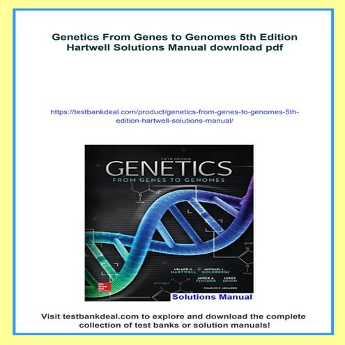 Genetics From Genes to Genomes 5th Edition Hartwell Solutions Manual | PDF
