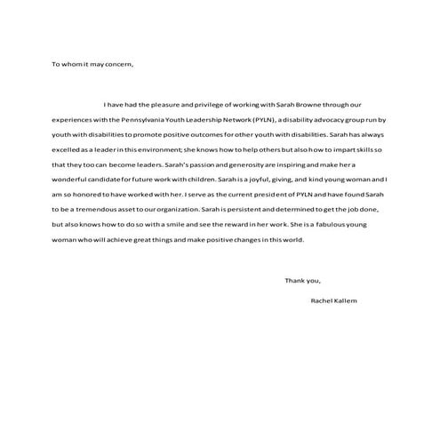 Letter of Recommendation | DOCX