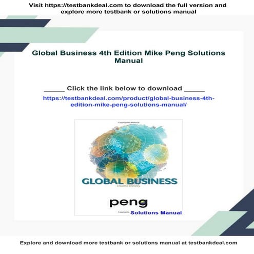 Global Business 4th Edition Mike Peng Solutions Manual | PDF
