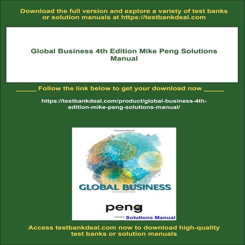 Global Business 4th Edition Mike Peng Solutions Manual | PDF