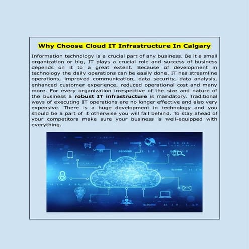 Why Choose Cloud IT Infrastructure In Calgary | PDF