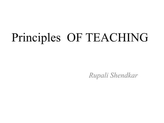 Twelve principles of effective teaching and learning | PDF