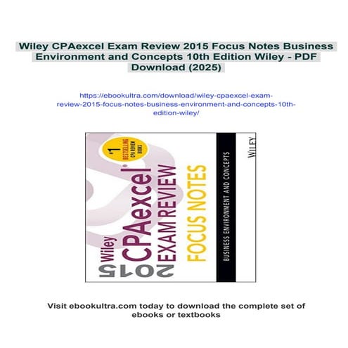 Wiley CPAexcel Exam Review 2015 Focus Notes Business Environment and ...