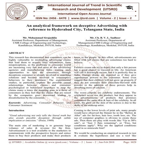 An analytical framework on deceptive Advertising with reference to ...