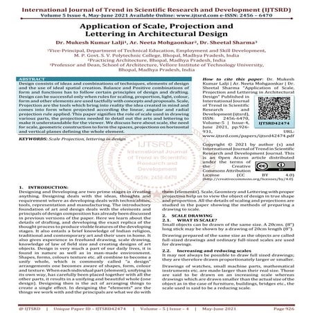 Application of Scale, Projection and Lettering in Architectural Design ...