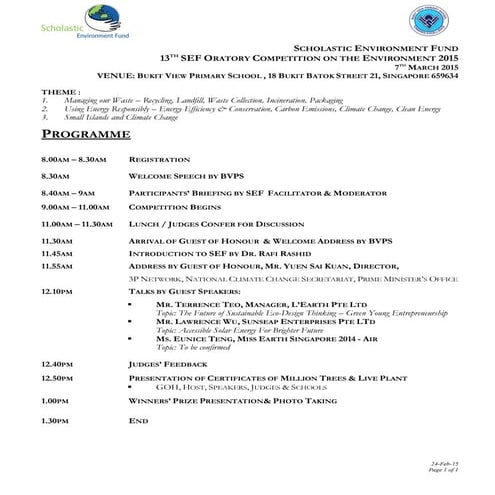 Programme Sheet 2015 (4) | PDF