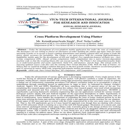 Cross Platform Development Using Flutter Pdf
