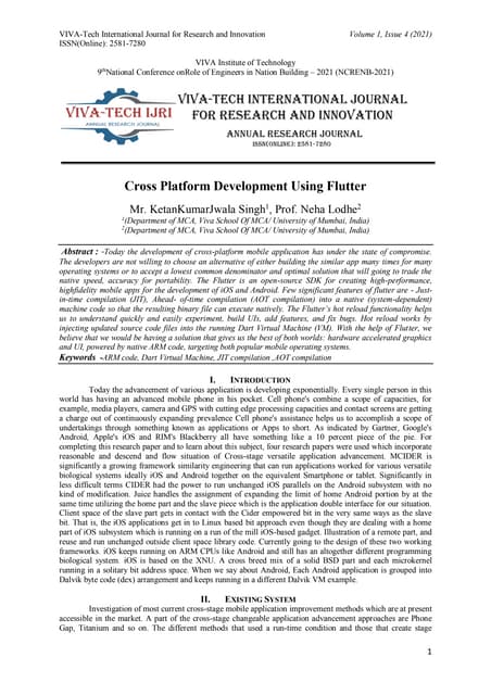 Cross Platform Development Using Flutter Pdf