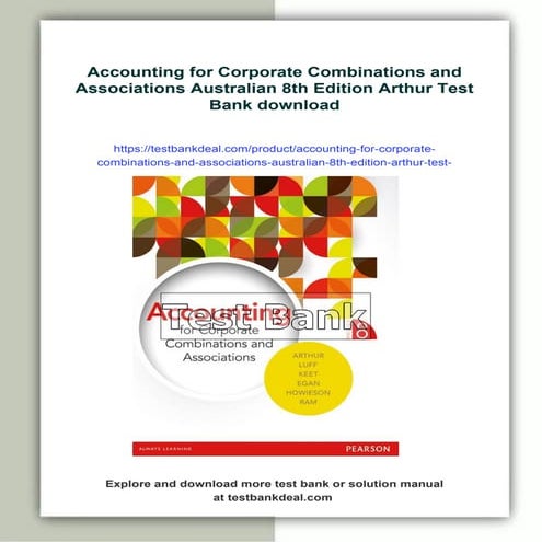 Accounting for Corporate Combinations and Associations Australian 8th ...