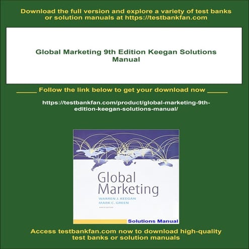 Global Marketing 9th Edition Keegan Solutions Manual | PDF